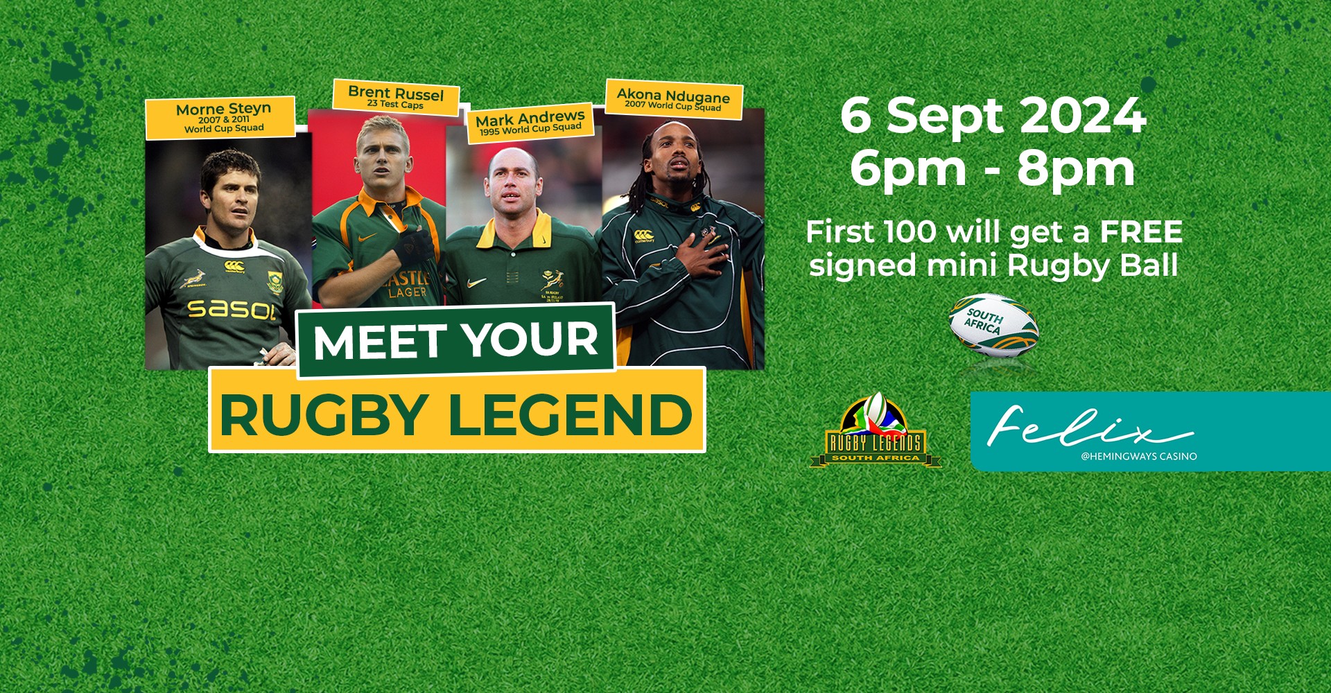 The SA Rugby Legends are coming to Hemingways Casino - Hemingways Casino